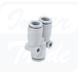 [KQ2U10-00A] Złącza wtykowe białe - złączka rozgałęźna, typu Y > SMC